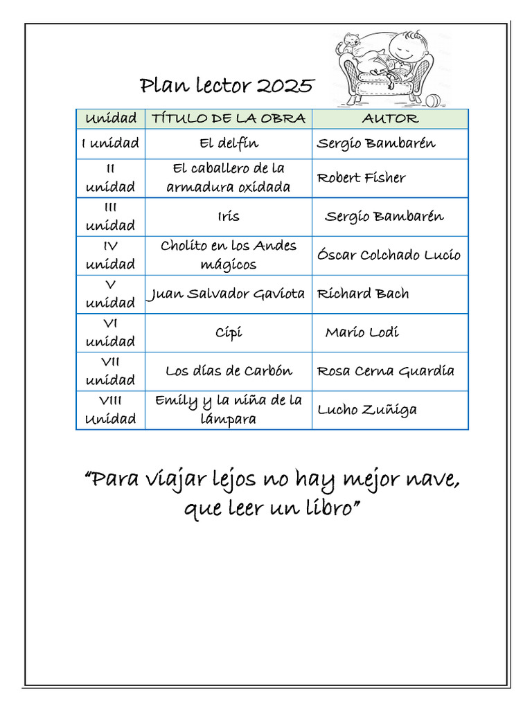 Plan Lector Cuarto Grado | PDF