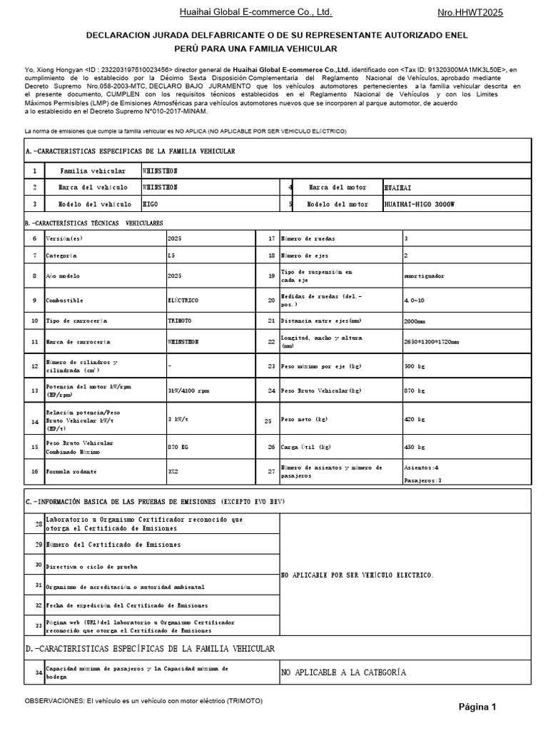 Ficha Higo | PDF | Vehículo de motor | Vehículos
