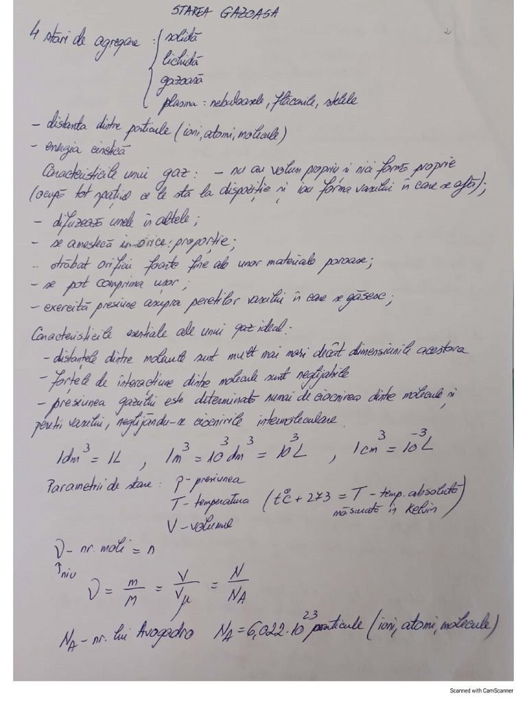 Starea Gazoasa. Legile Gazelor. Ec de Stare - Densitate Relativă Si ...