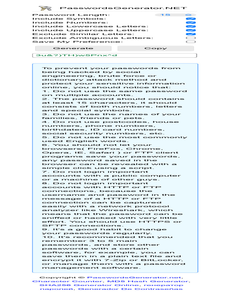 Strong Random Password Generator | PDF