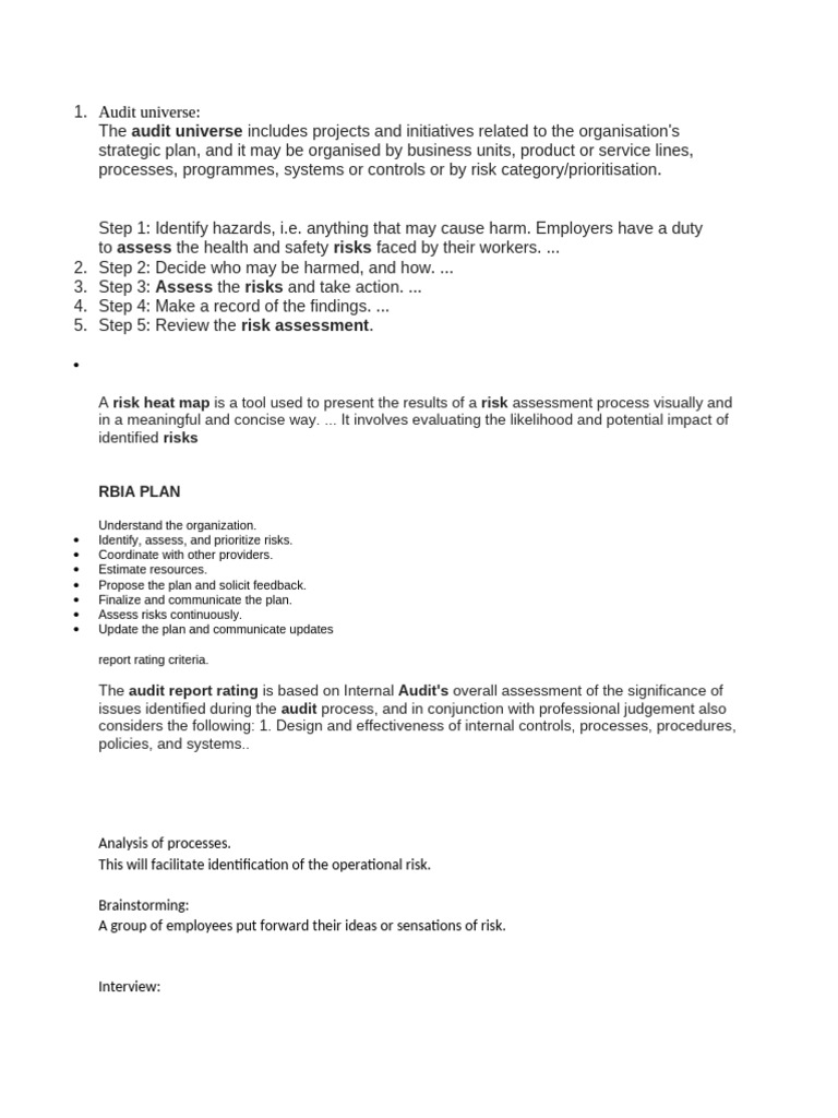 Understanding the Audit Universe | PDF