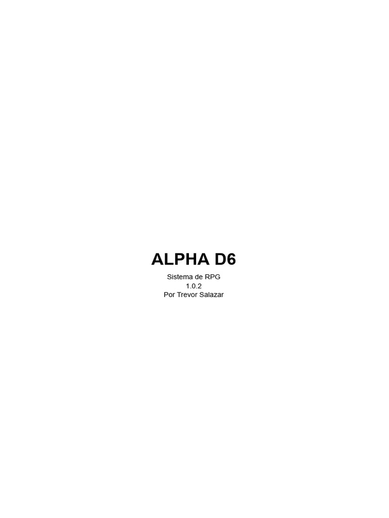 Sistema RPG Alpha D6 | PDF | Jogos de RPG