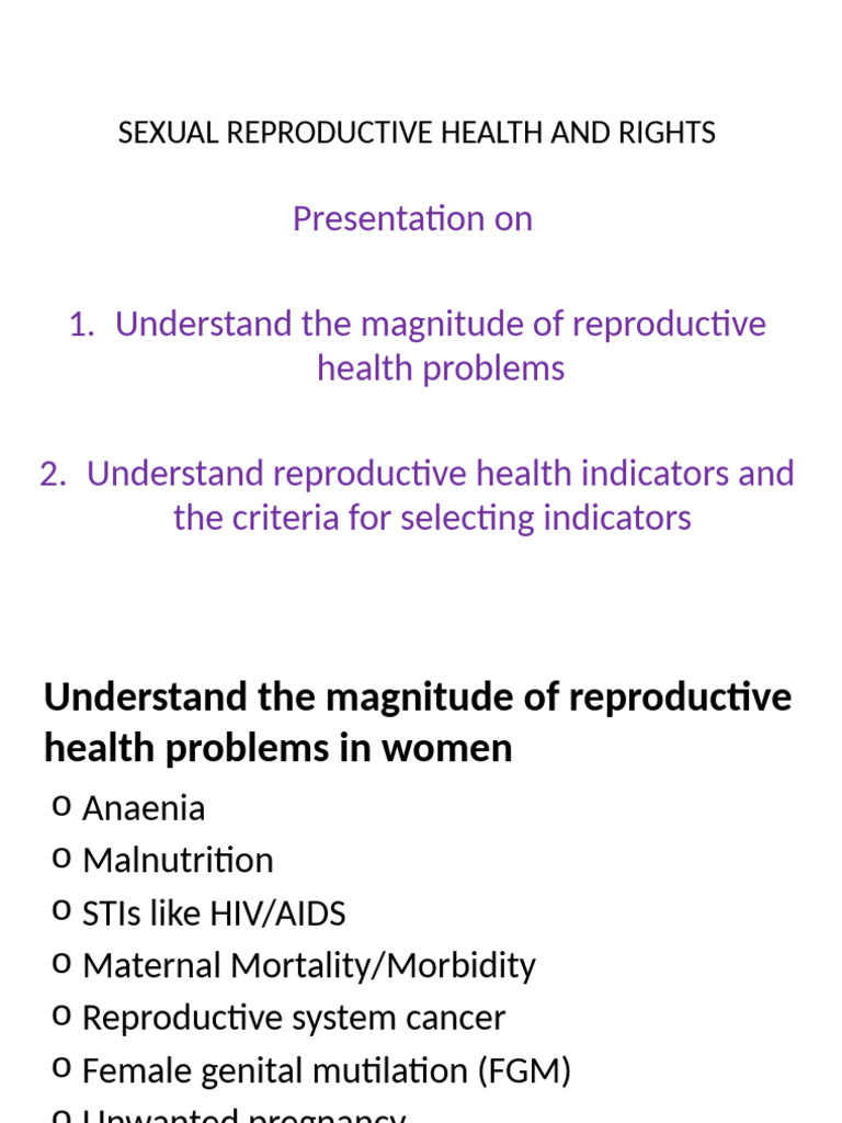 Sexual Reproductive Health and Rights GP 2 Presentation | PDF ...