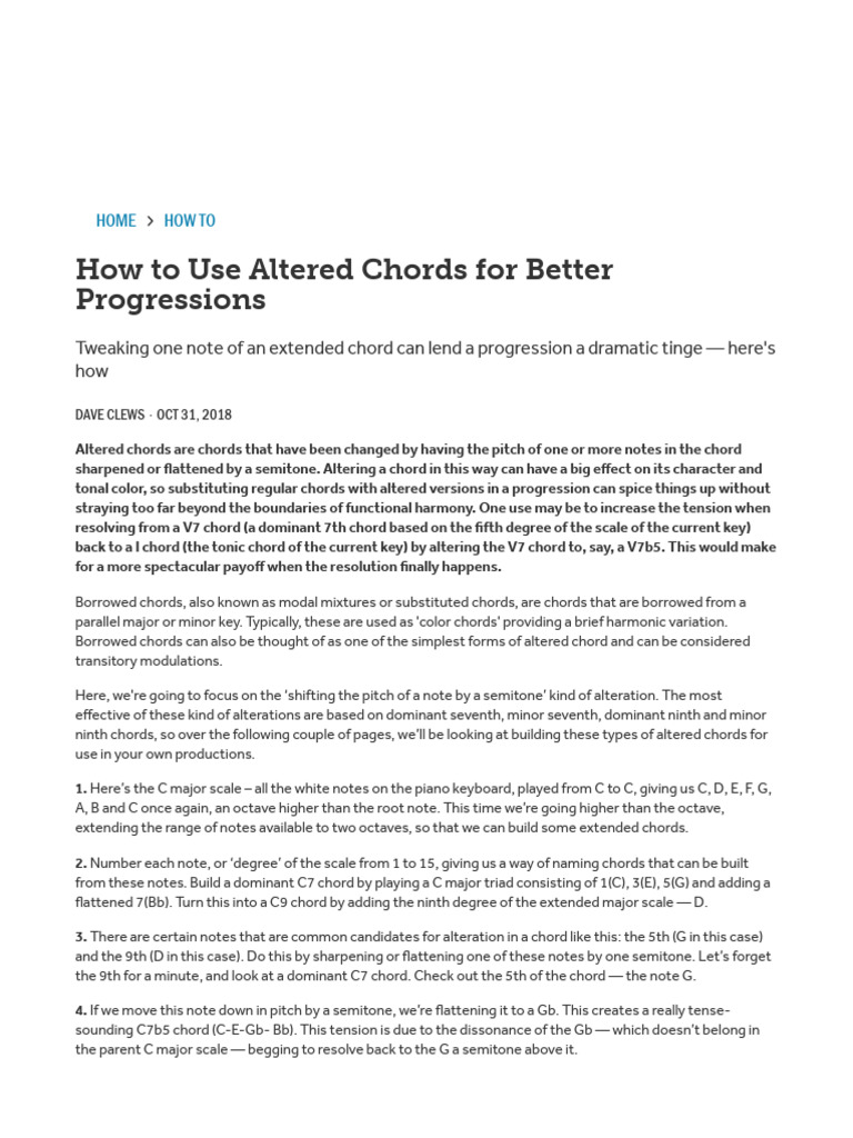 How To Use Altered Chords For Better Progressions | PDF | Chord (Music) | Scale (Music)