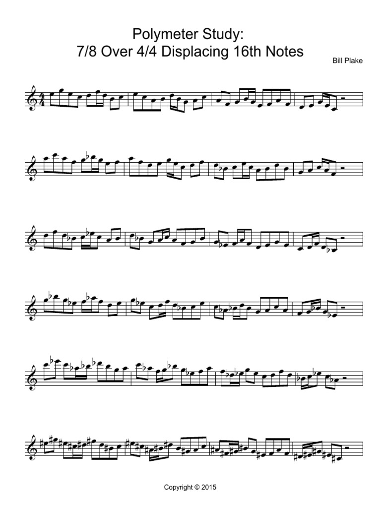 Polymeter 78 Over 44 16th Notes | PDF