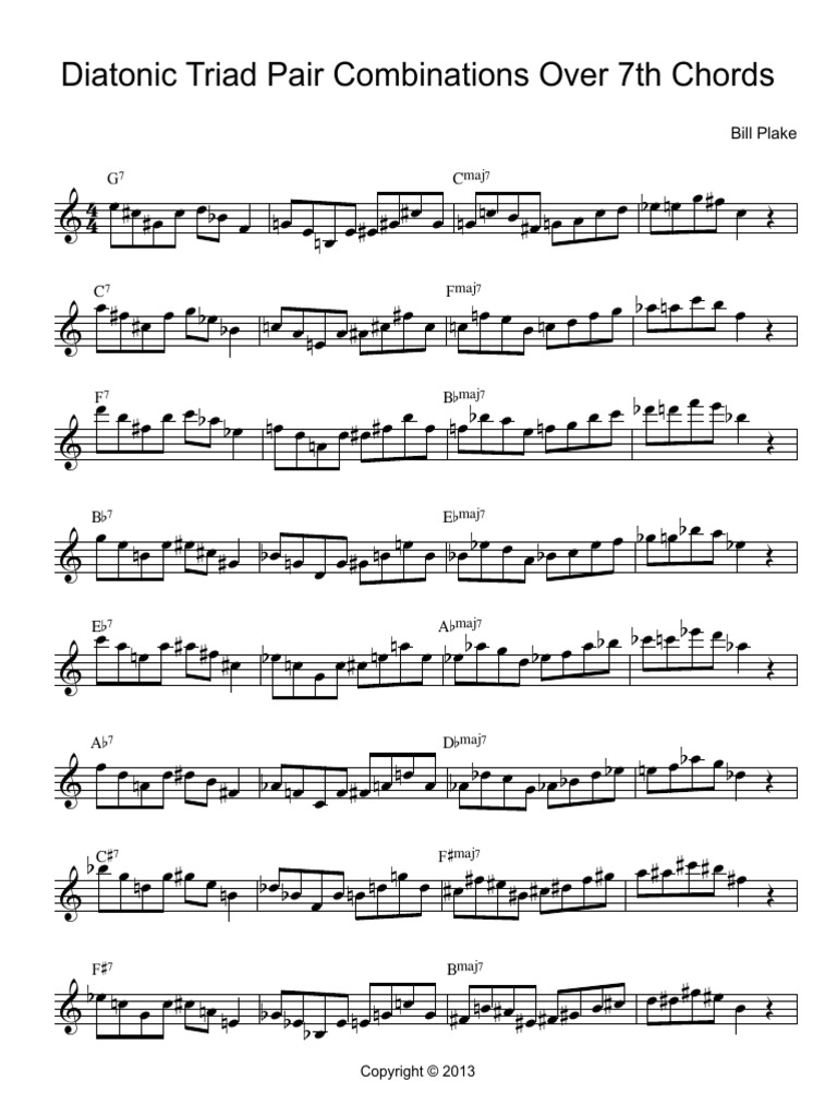 Diatonic Triad Pair Combinations Over 7th Chords | PDF