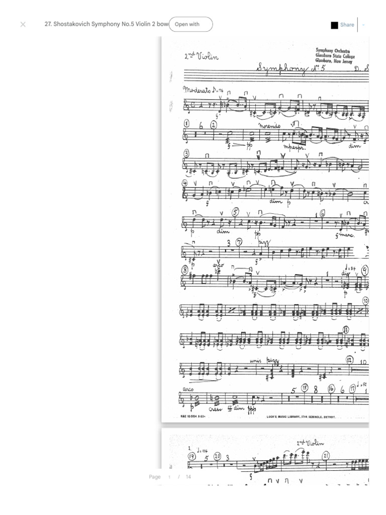 Shostakovich Symphony No. 5 Parts PDF | PDF