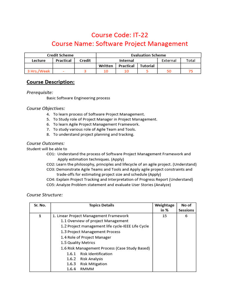 SPM It22 | PDF | Agile Software Development | Project Management