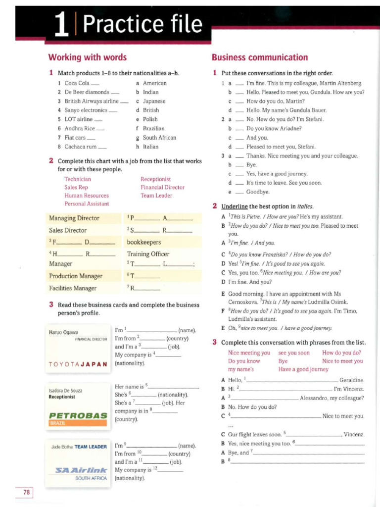 Grammar Bank Unit 1 | PDF