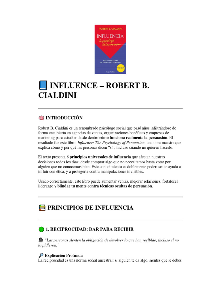Influence - Robert B. Cialdini | PDF | Persuasión | Sicología