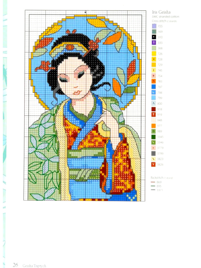 Iris Geisha Cross Stitch Pattern | PDF