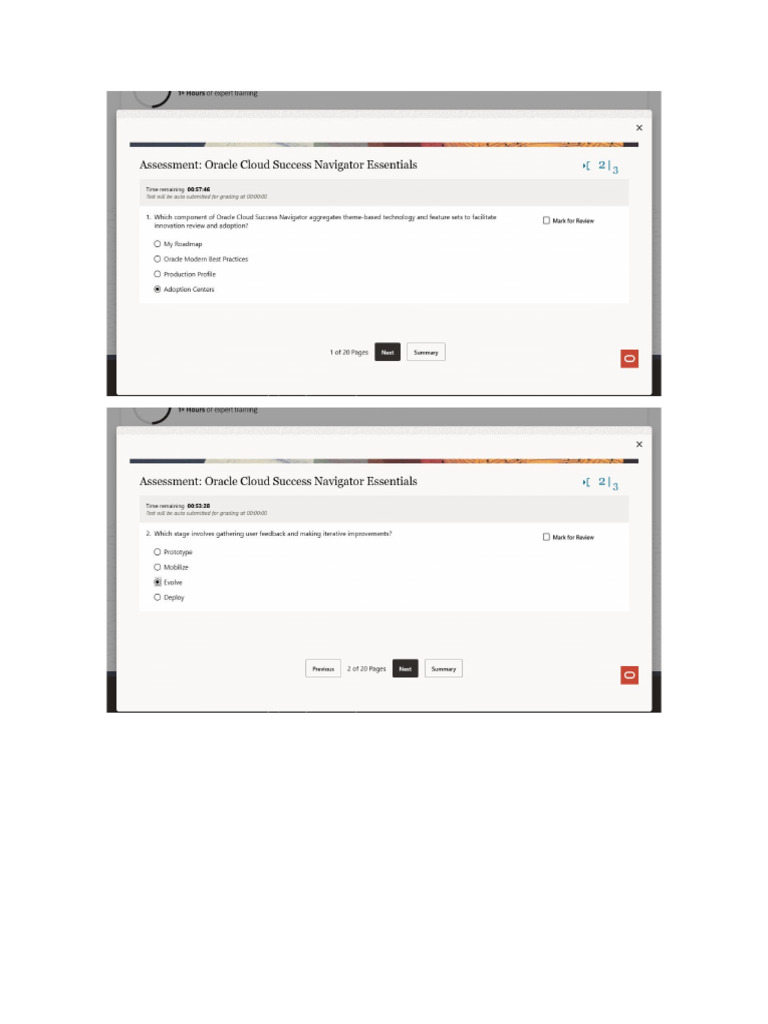 Oracle Cloud Success Navigator Essentials Exam | PDF