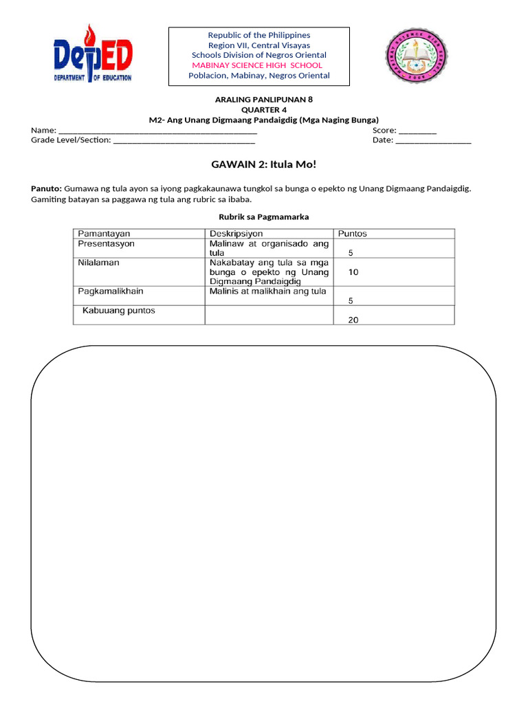 Ap8q4 m2 Activity | PDF