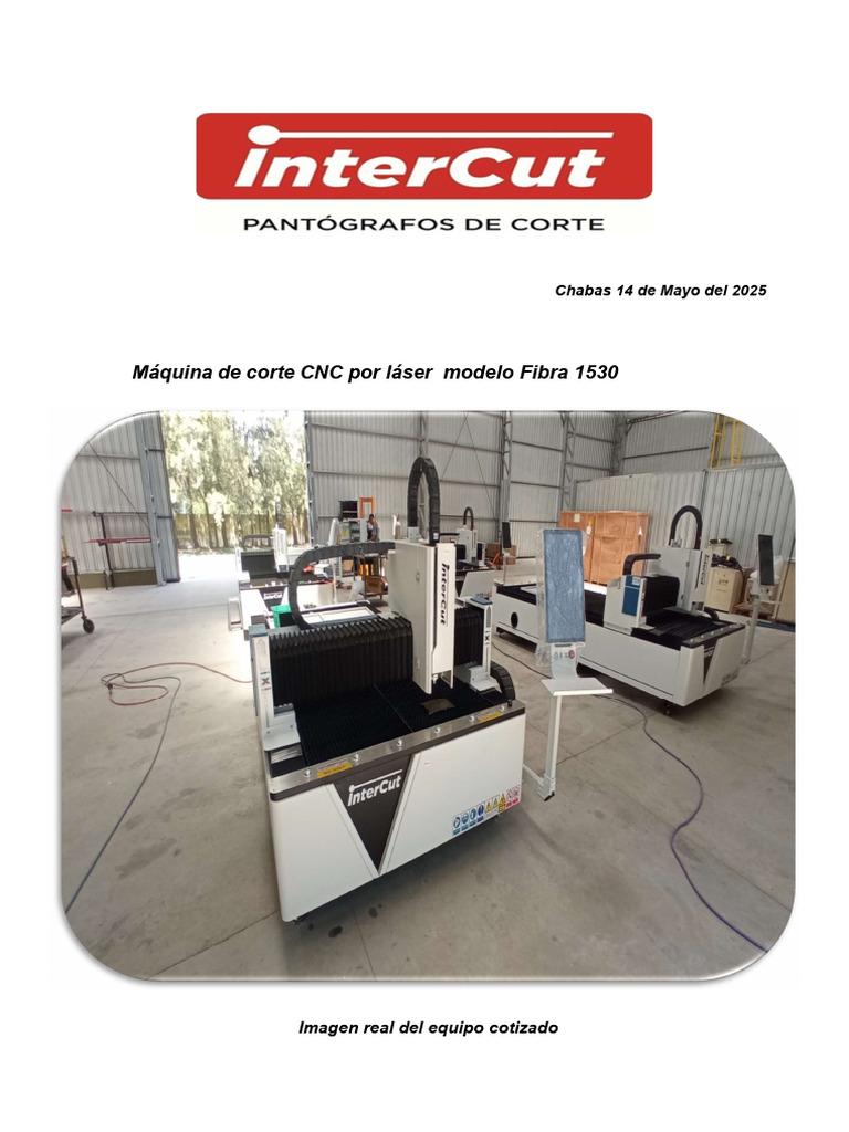 Cotización Máquina Corte CNC Láser 1530 | PDF | Control numerico ...