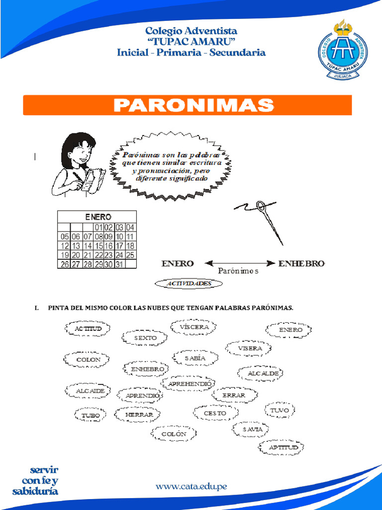 Ficha de paronimas-RV | PDF