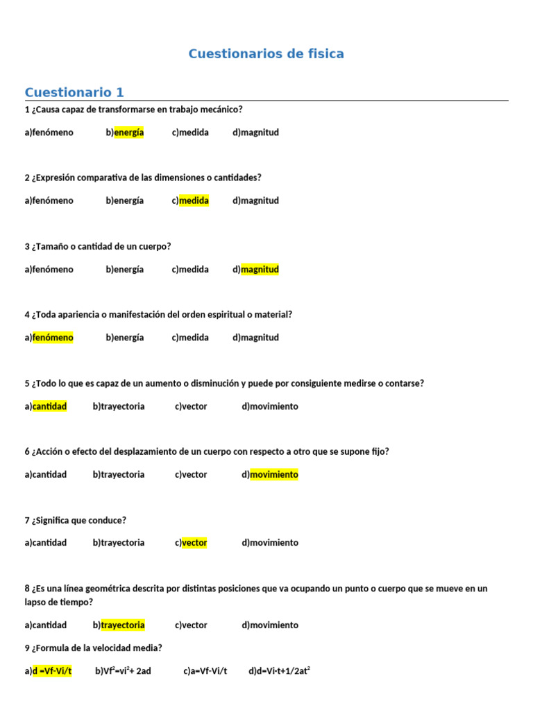 Balotario de Fisica Final | PDF