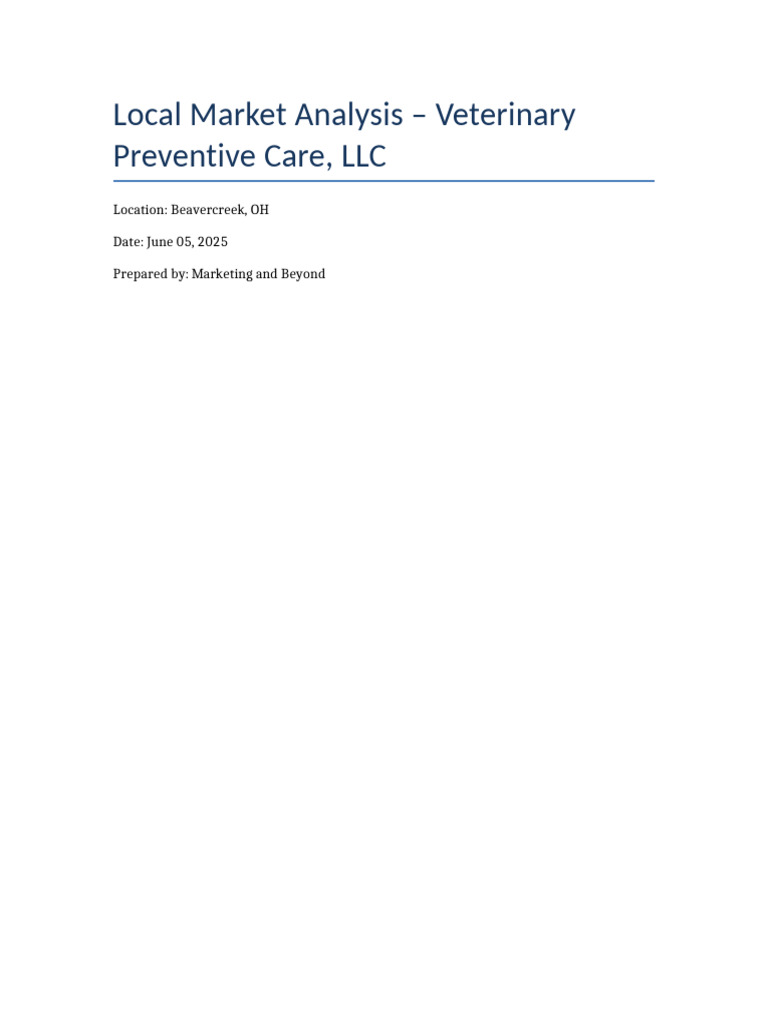 Beavercreek Veterinary Market Insights | PDF