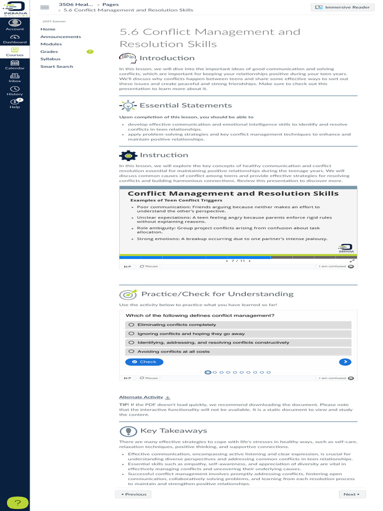 5.6 Conflict Management and Resolution Skills Health and Wellness ...