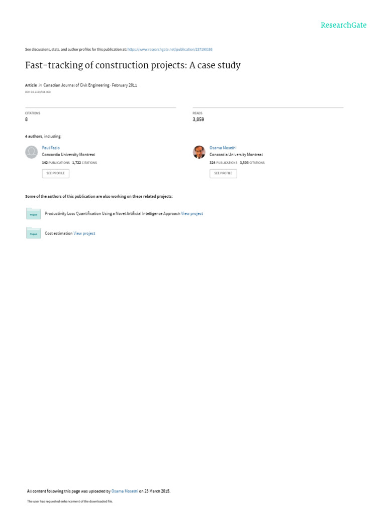 Fast-Tracking of Construction Projects A Case Stud | PDF | Engineering