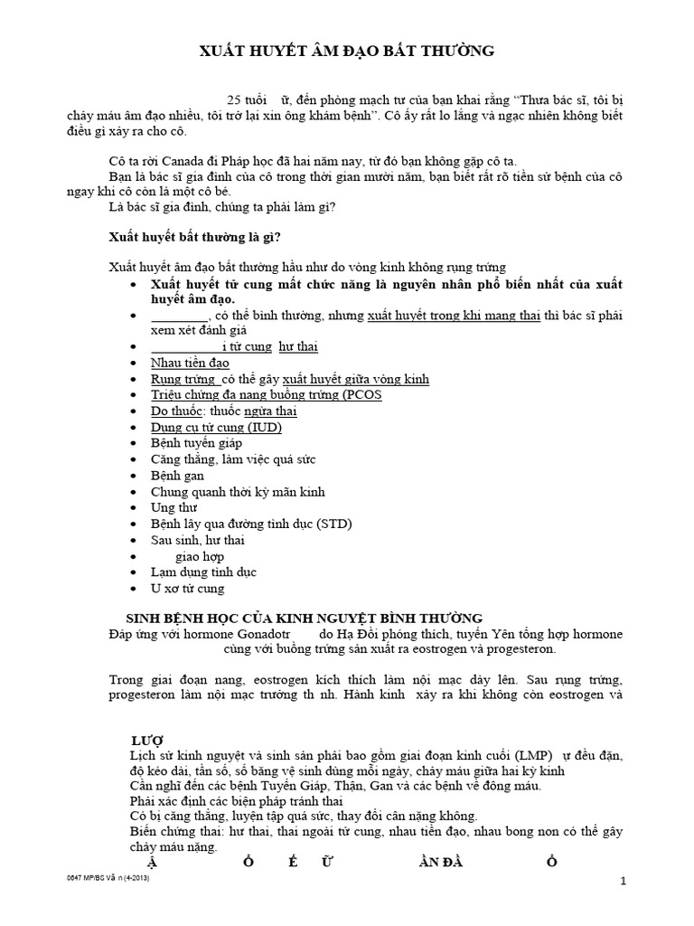 Xuat Huyet Am Dao | PDF