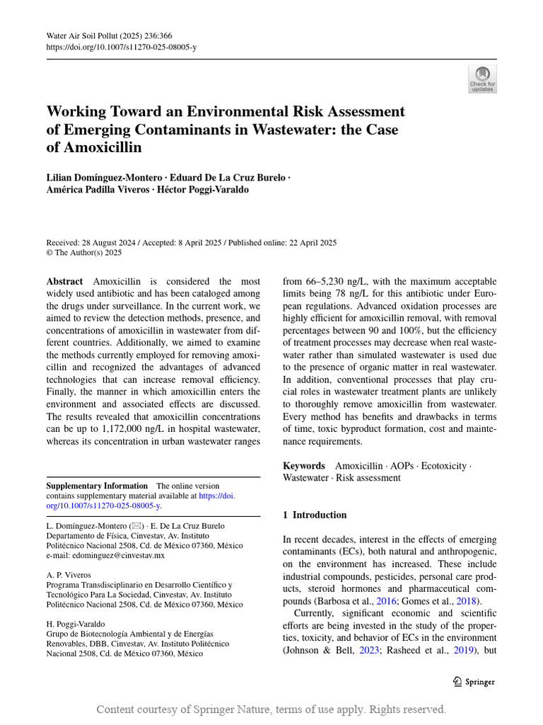 Environmental Risk Assessment | PDF | Liquid Chromatography–Mass ...
