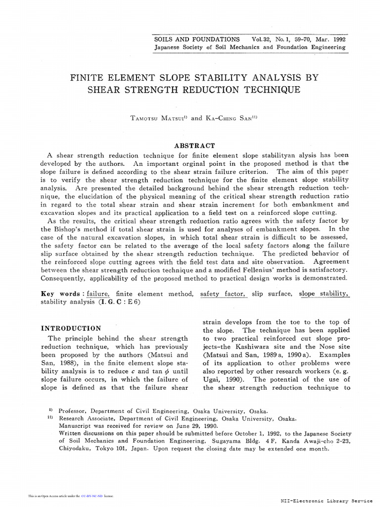 Finite Element Slope Stability Analysis | PDF | Strength Of Materials ...