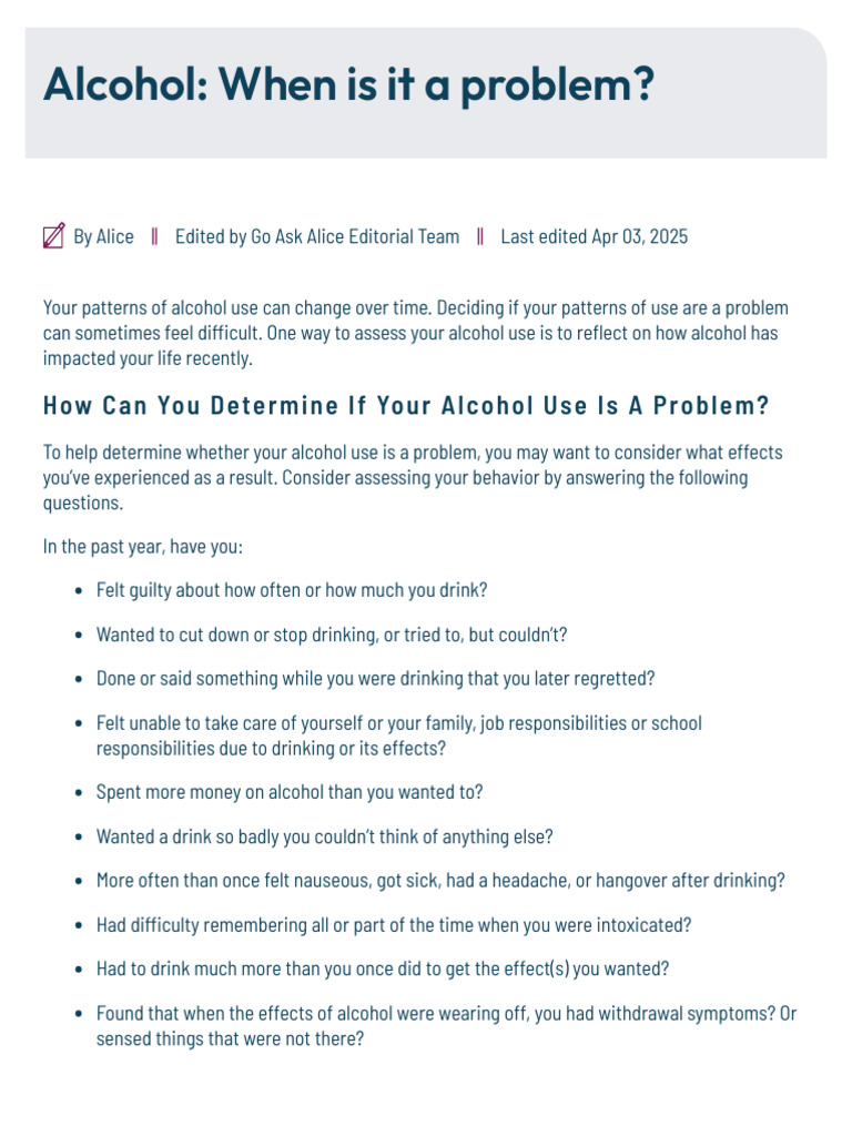 Assessing Problematic Alcohol Use | PDF | Alcoholism | Mental Health
