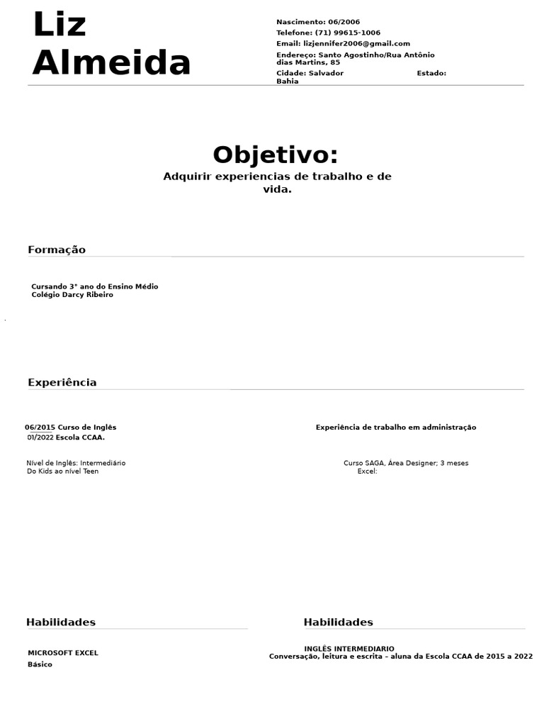 CV - Liz Almeida 2022 - 2 | PDF