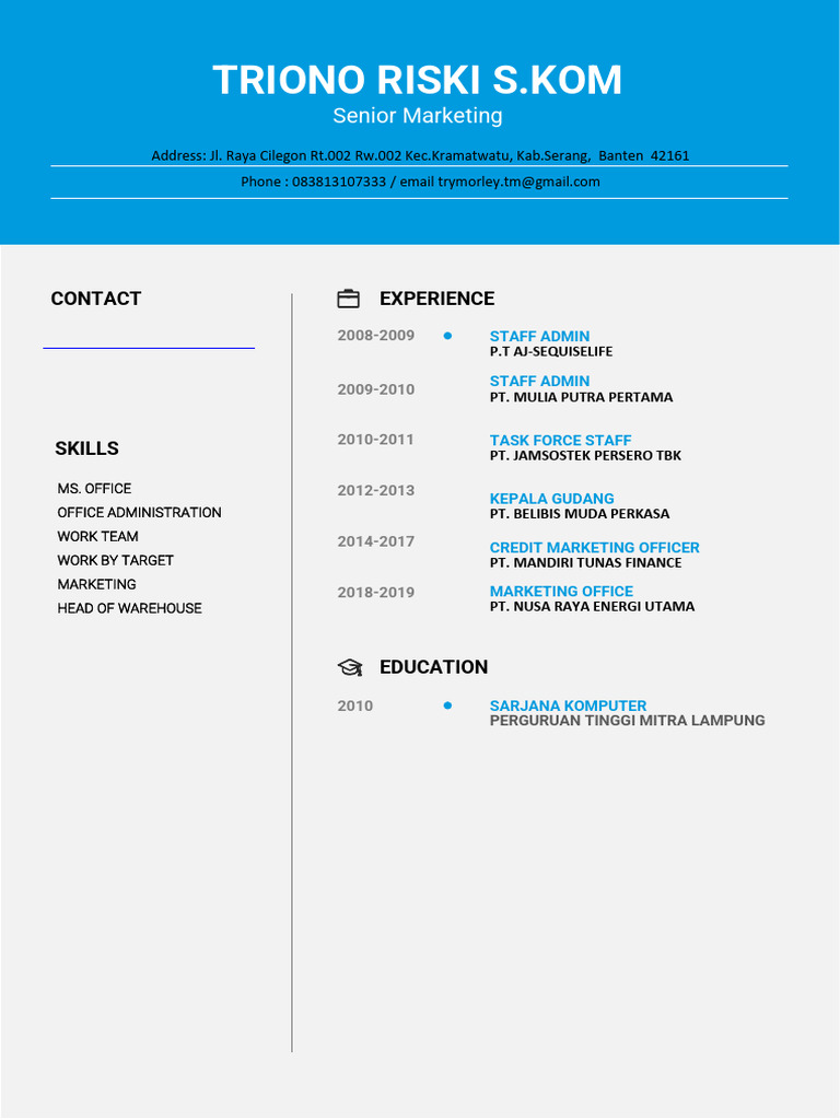 CV Triono Riski S.kom | PDF