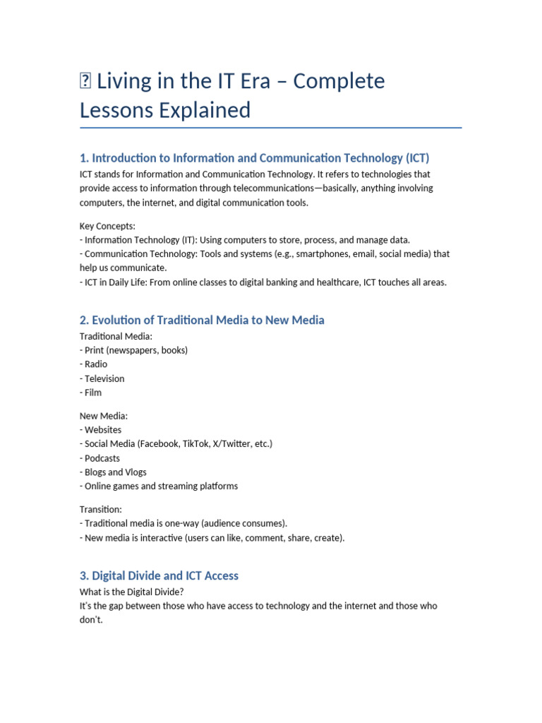 ICT: Impact and Future Trends | PDF | Mass Media | Information And ...