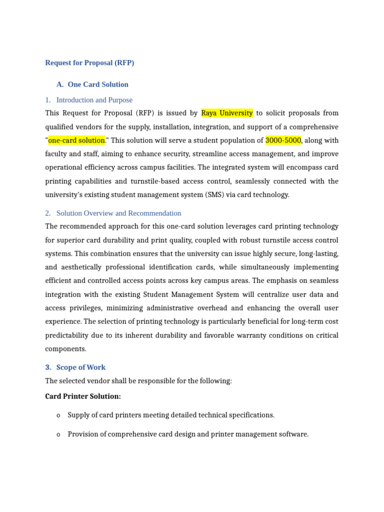 RFP for Cisco Smart Classroom Access System | PDF | Access Control | Hdmi
