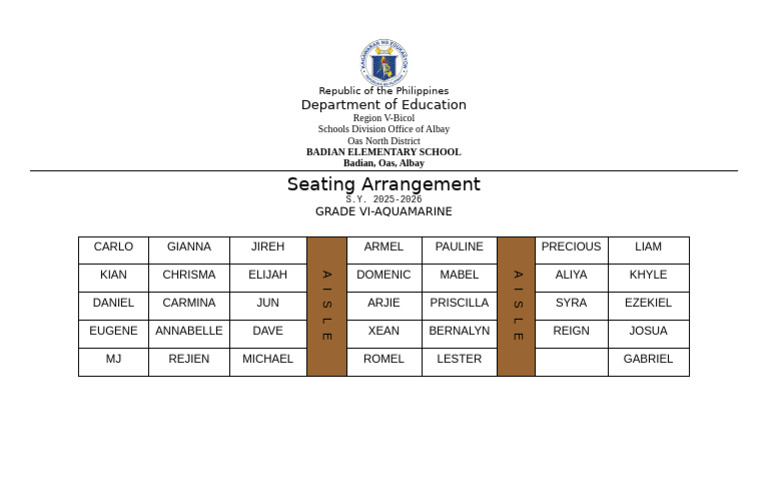 Seating Arrangement | PDF