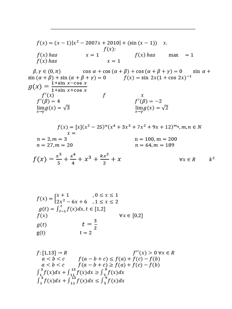 Aod Final Revision Sheet - 1 | PDF | Derivative | Mathematical Concepts
