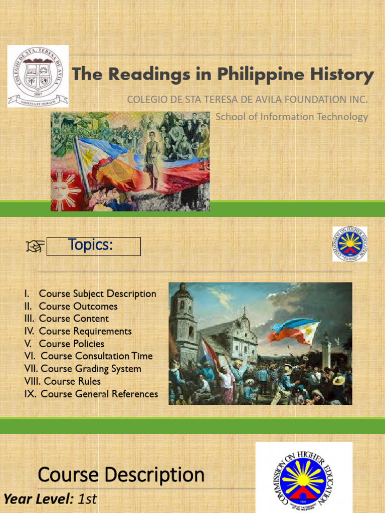 Philippine History Course Overview | PDF | Philippines