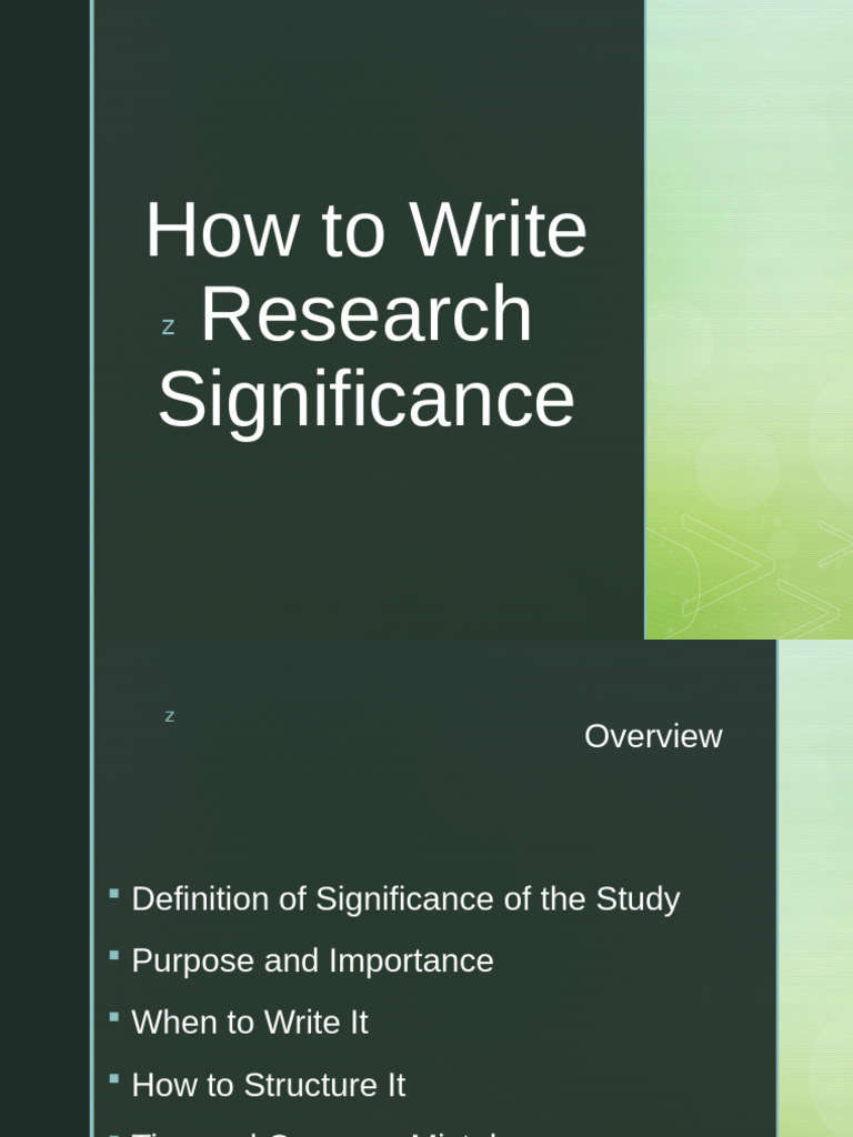 How To Write Significance of Research | PDF | Policy | Theory