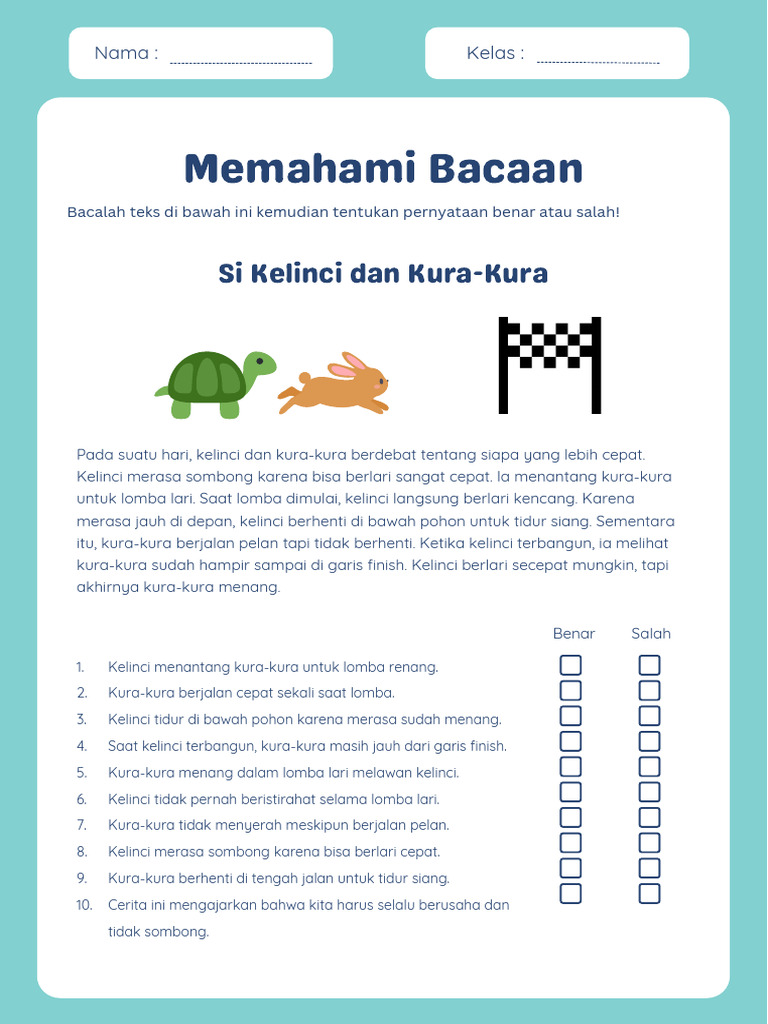 Memahami Bacaan Lembar Kerja Bahasa Indonesia SD Kelas 2 Biru Ilustratif - 20250710 - 080139 ...