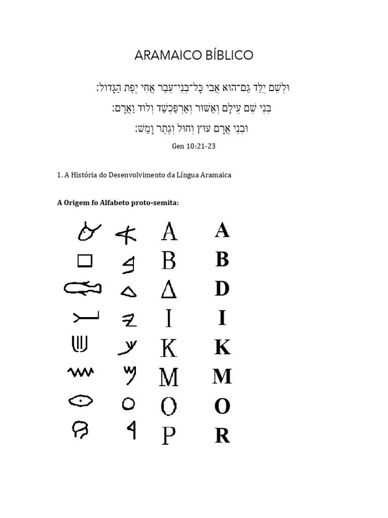 História e Estrutura do Aramaico Bíblico | PDF | Mecânica da linguagem ...