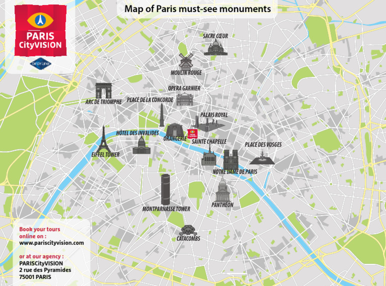 Must-See Monuments of Paris Map | PDF