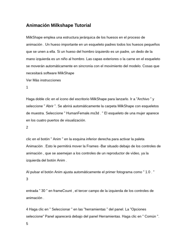 Animación Milkshape Tutorial | PDF | Botón (Computación) | Animación