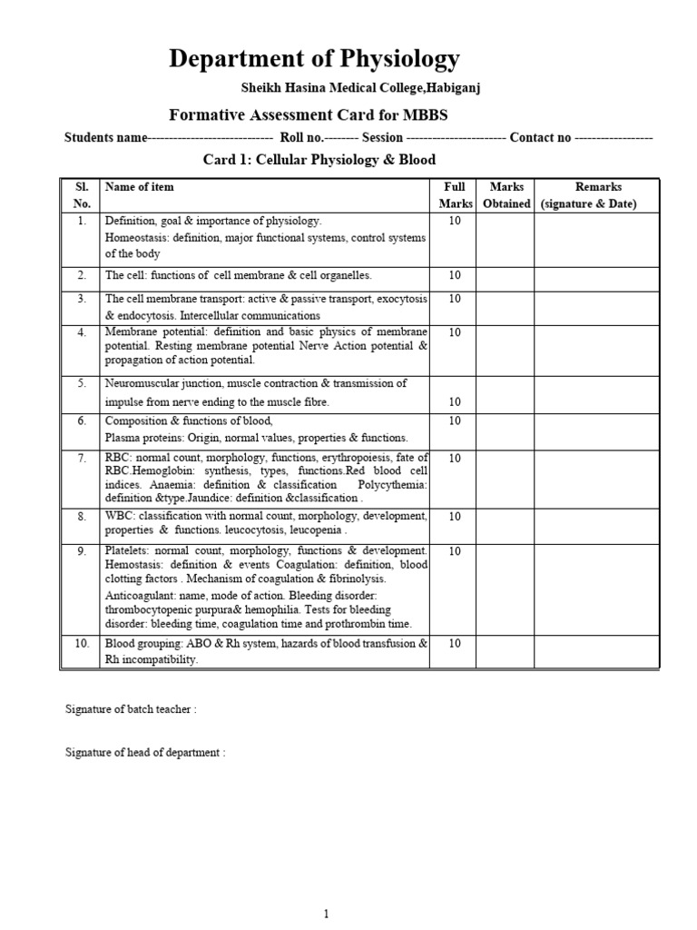 Item Card For Physiology 250624 212250 | PDF | Respiratory System | Heart