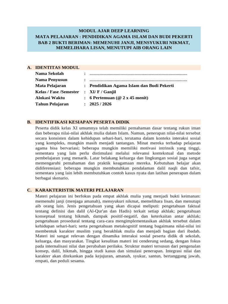 Modul Bab 2 Bukti Beriman | PDF