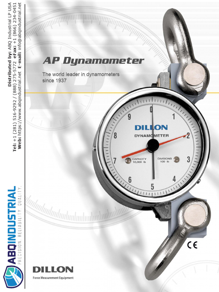 Dillon AP Dynamometer Mechanical Dynamometer Data Sheet | PDF | Calibration