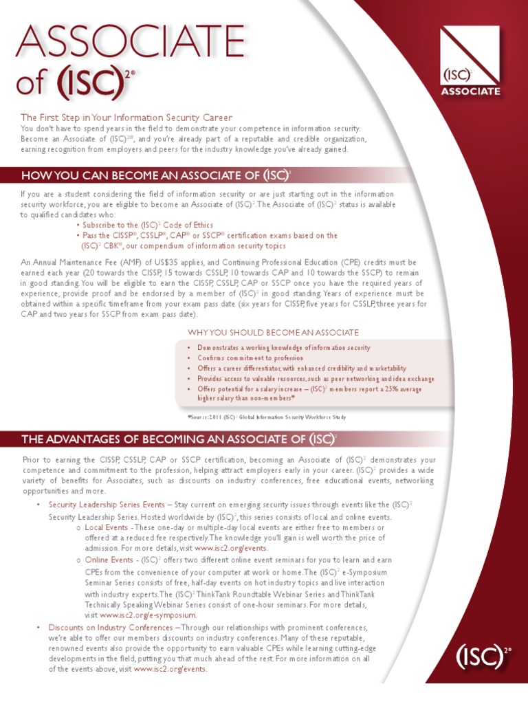 Associate of (ISC) 2 | PDF | Professional Certification | Information ...
