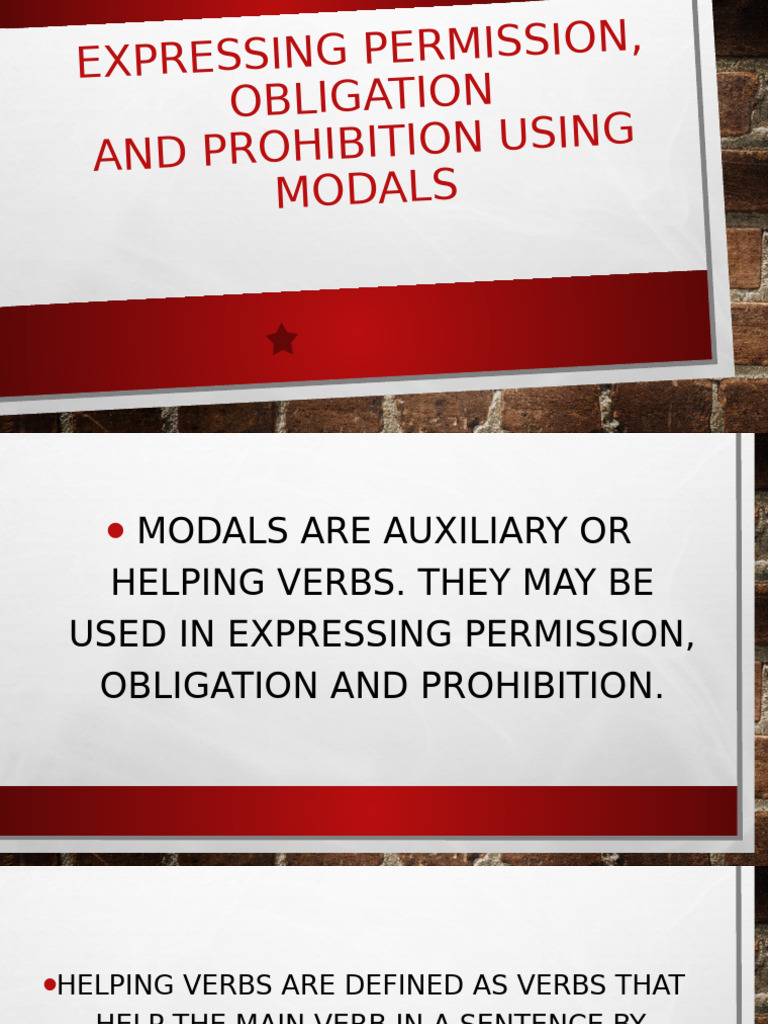 Using Modals for Permission and Obligation | PDF | Semantic Units ...