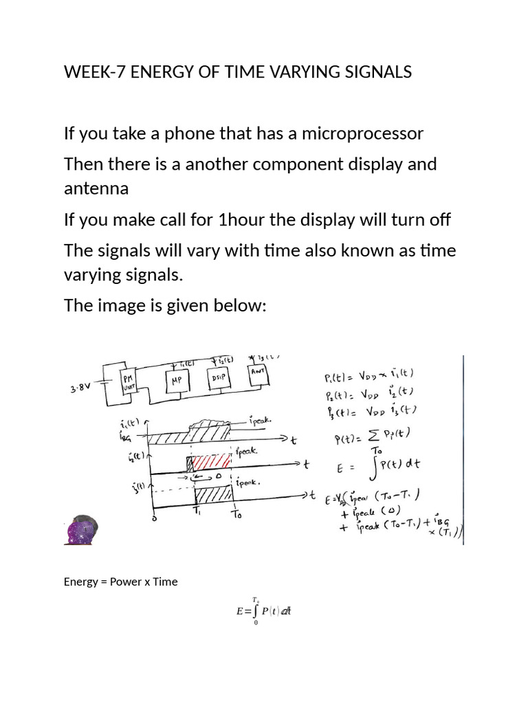 WEEK 7 Energy Time Varying Signals | PDF