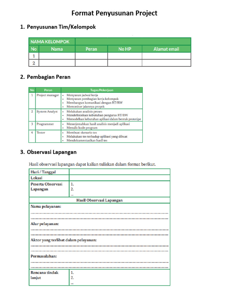 Format Penyusunan Project | PDF