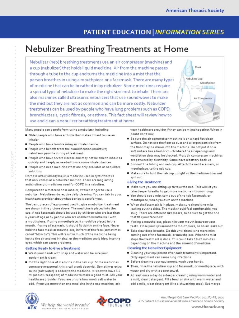 Home Nebulizer Treatment Guide | PDF