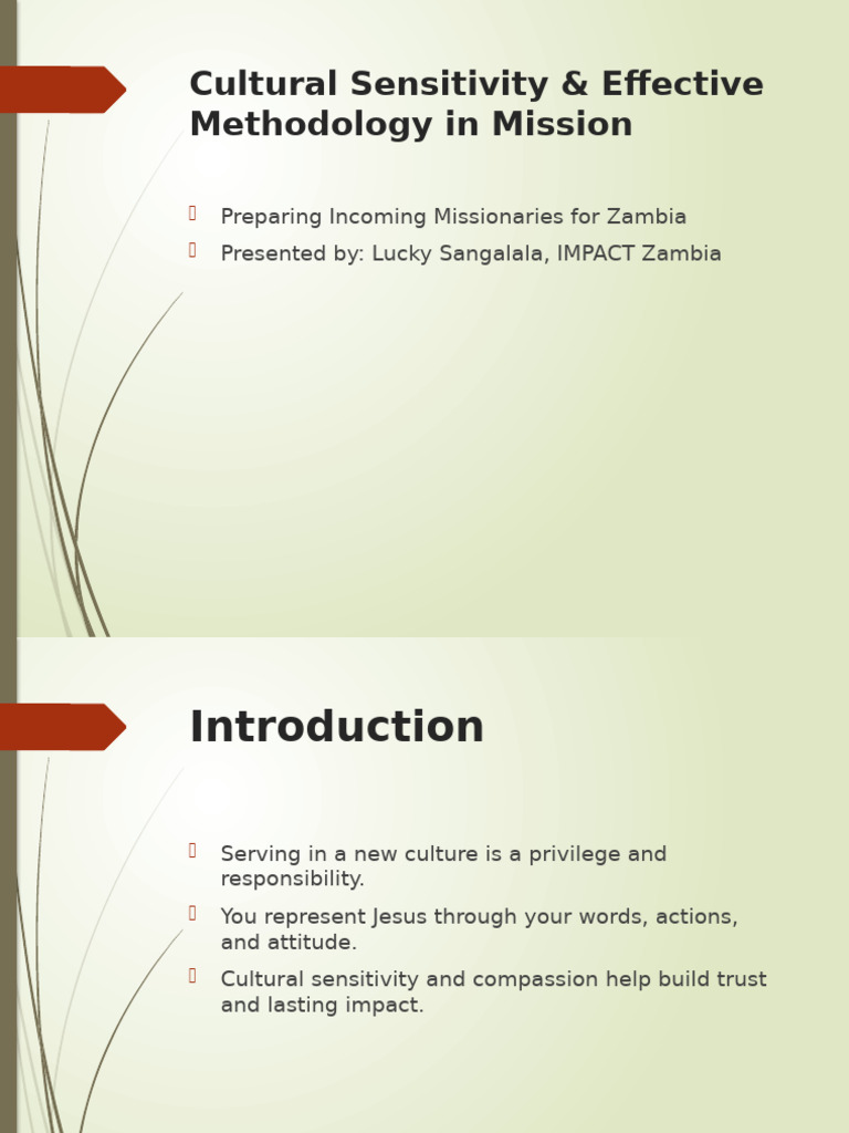 Cultural Sensitivity Mission Training | PDF | Jesus | Zambia