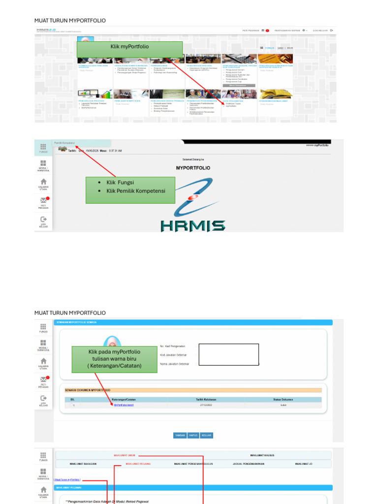 Manual Pengguna Muat Turun MyPortfolio | PDF