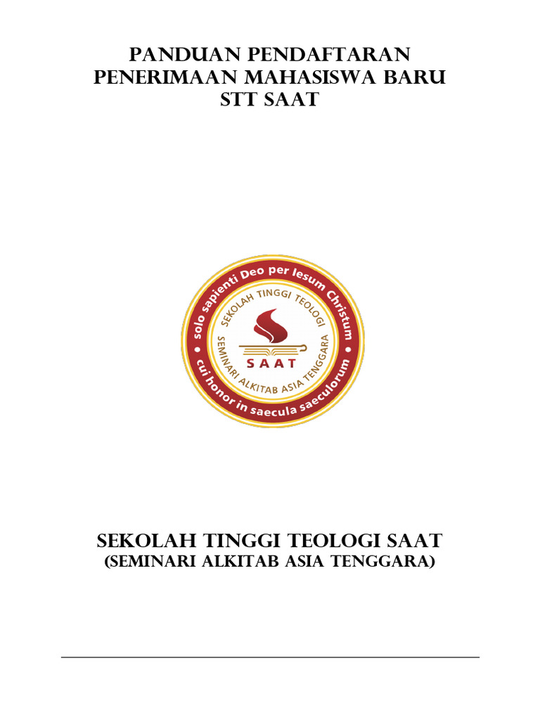 Panduan Pendaftaran STT SAAT 2023 | PDF
